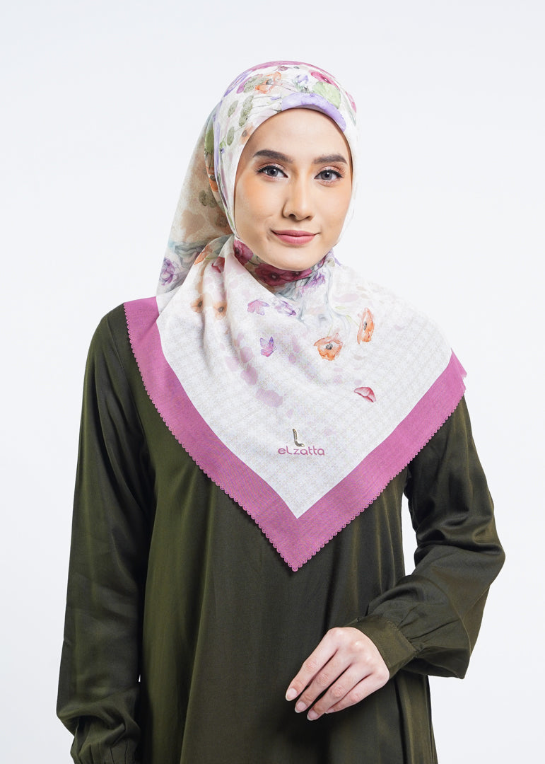 Kanara Poppy - Scarf Voal Premium Elzatta dengan Lasercut