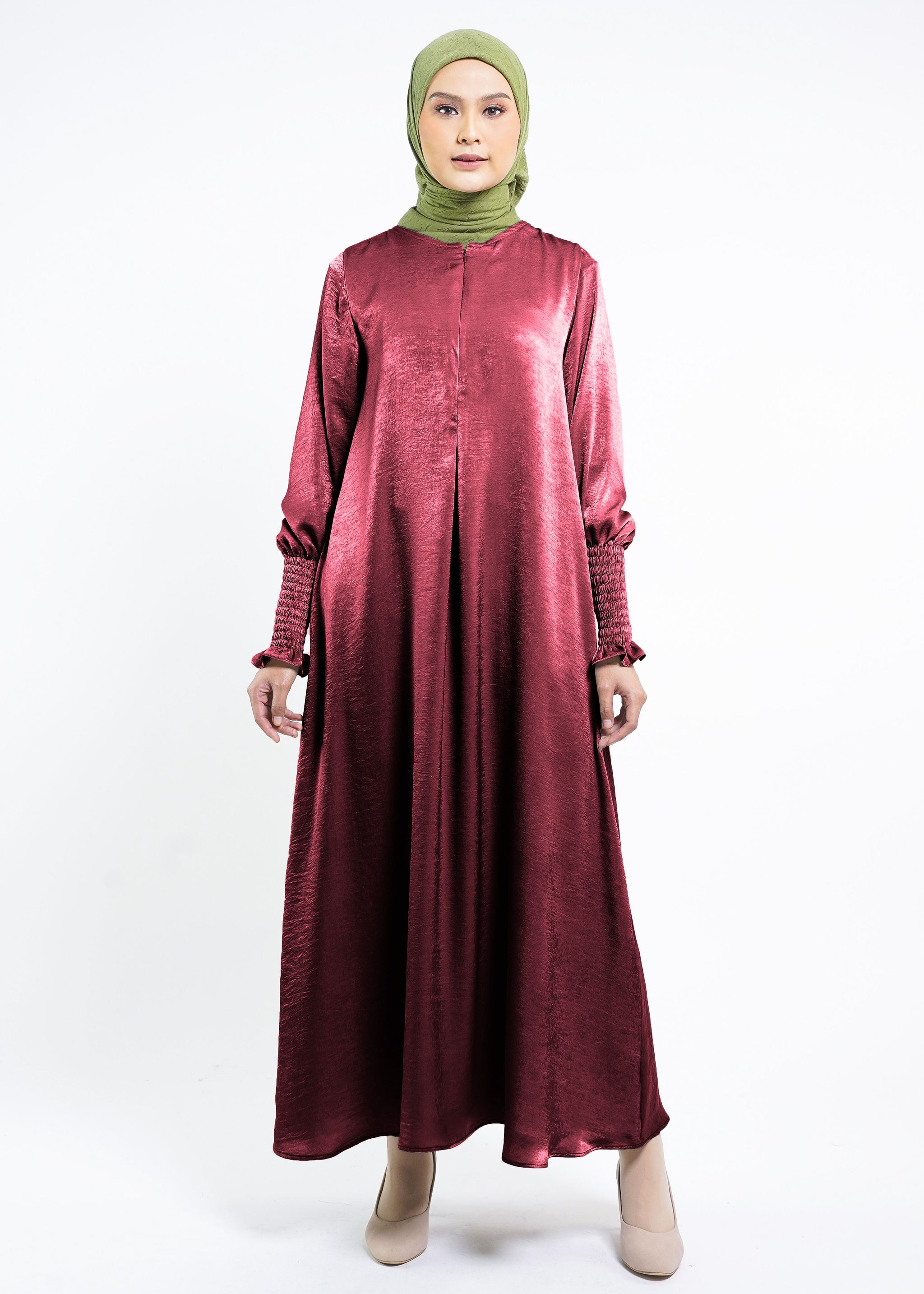 Gamis Smock Shimmer Al-Khawarizmi - Elegan & Wudhu Friendly | Elzatta