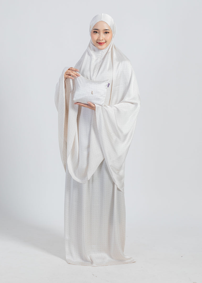 Mukena Satin L Monogram - Halus & Elegan dari Elzatta