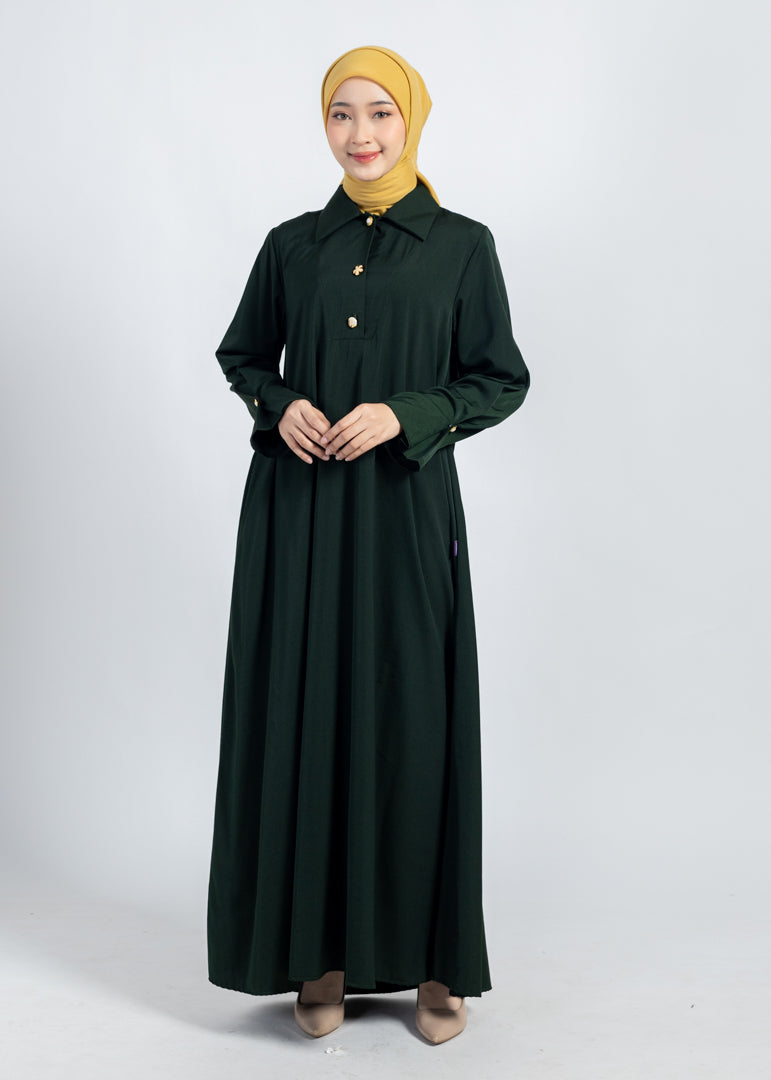 Gamis Kancing Atas - Katun Poly Halus & Nyaman | Elzatta
