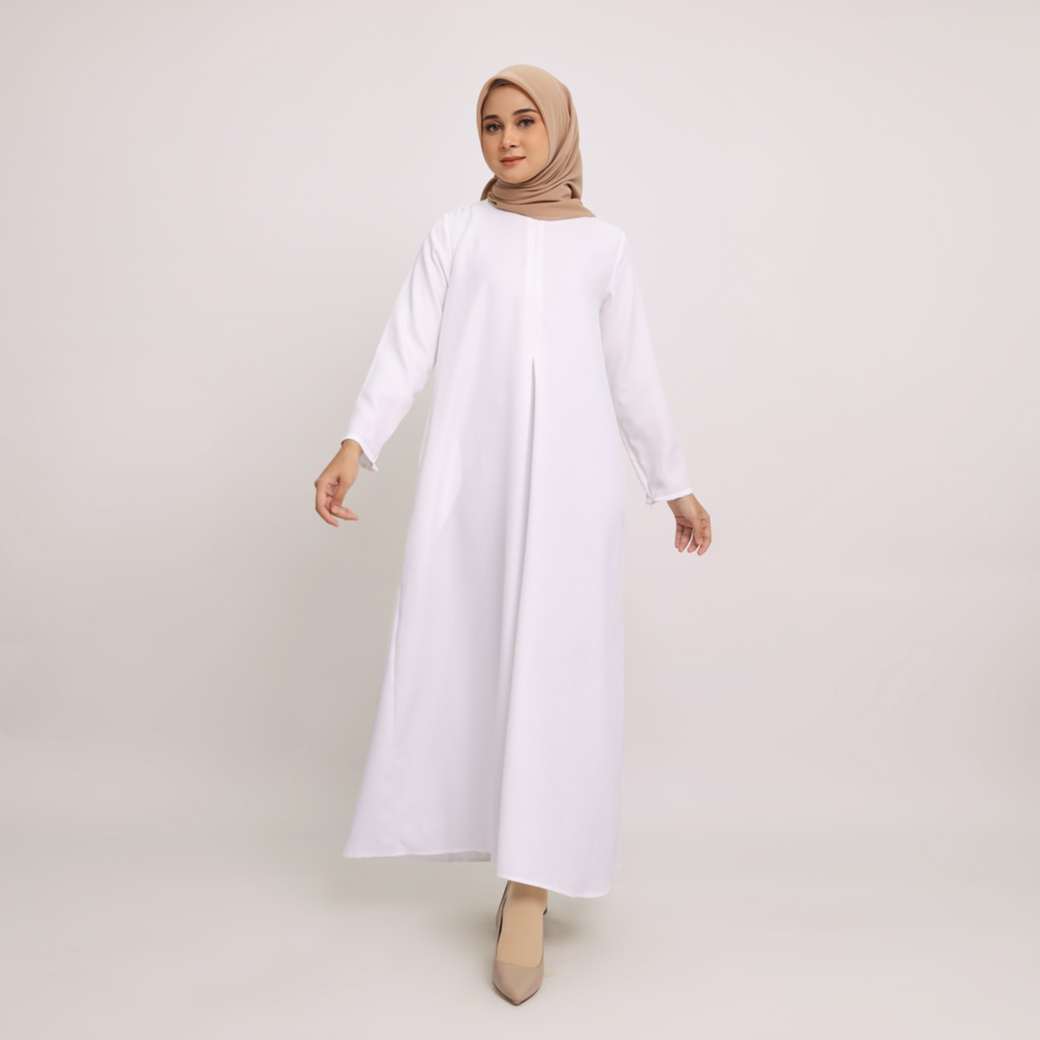 Elzatta Gamis Satin Basic - Gamis Inner Satin Twill Mewah, Busui Friendly