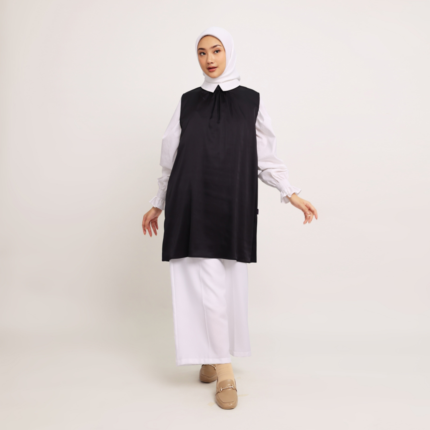 Elzatta Inner Tunik Sleeveless Silk - Inner Satin Twill Mewah, Busui ...
