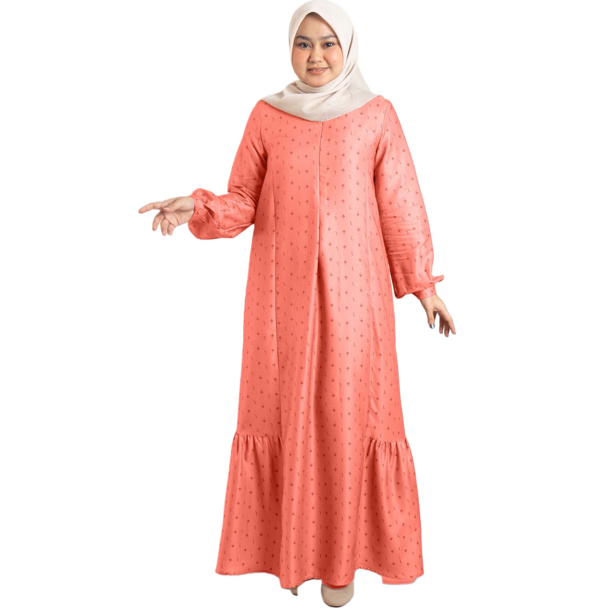 Elzatta Zippery L Gamis Mughal - Gamis Rayon Motif Monogram dengan ...
